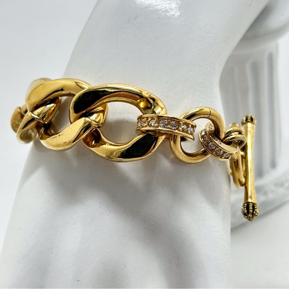 Juicy Couture | Jewelry | Juicy Couture Gold Curb Link Bracelet With ...